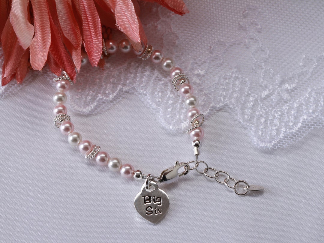 Silver "big Sis" Charm Bracelet, Big Sister Gift, Matching Sibling ...
