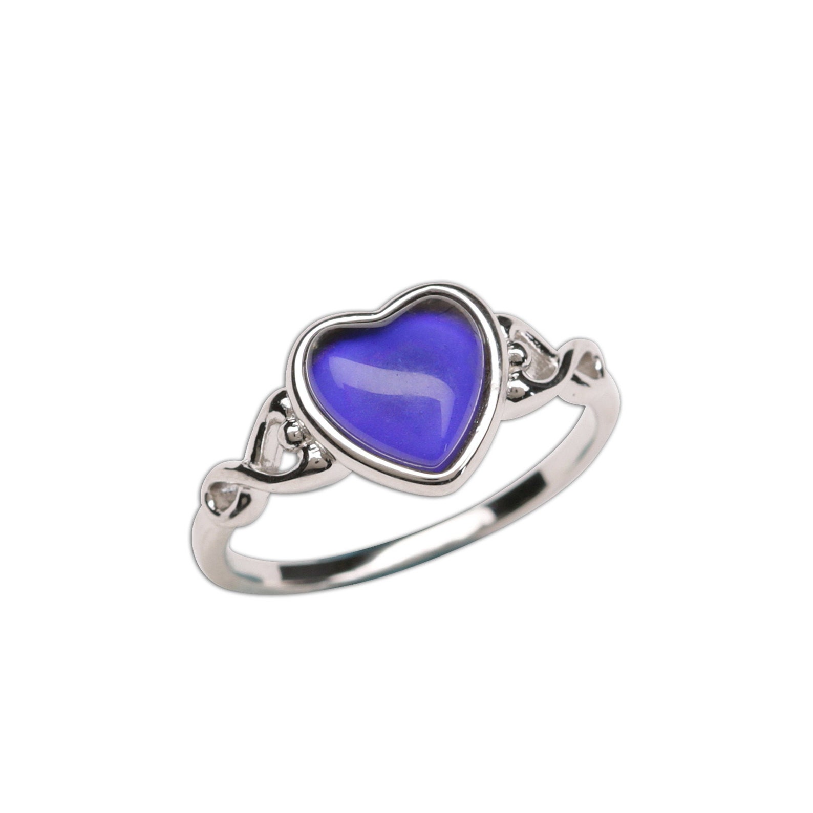 Sterling Silver Heart Mood Ring Changes Colors Showing Your - Etsy