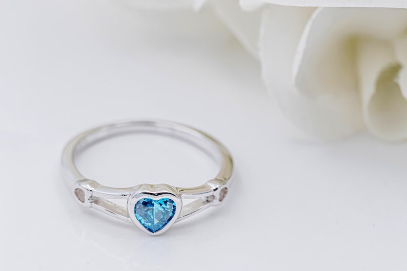 Sterling Silver Birthstone Baby Ring, Gift for Toddler Little Girls ...