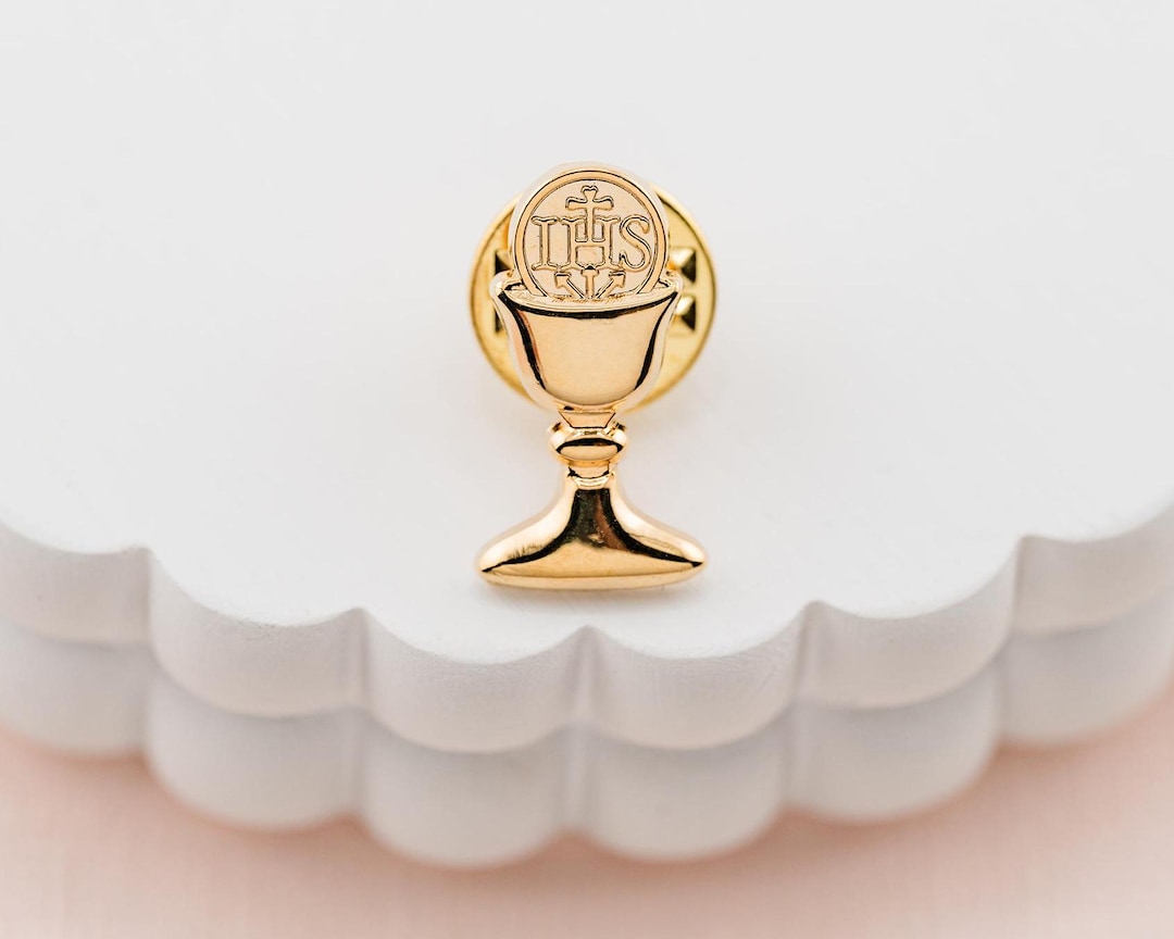 First Communion Gold Plated Chalice Pin for Boys First Communion Gift ...