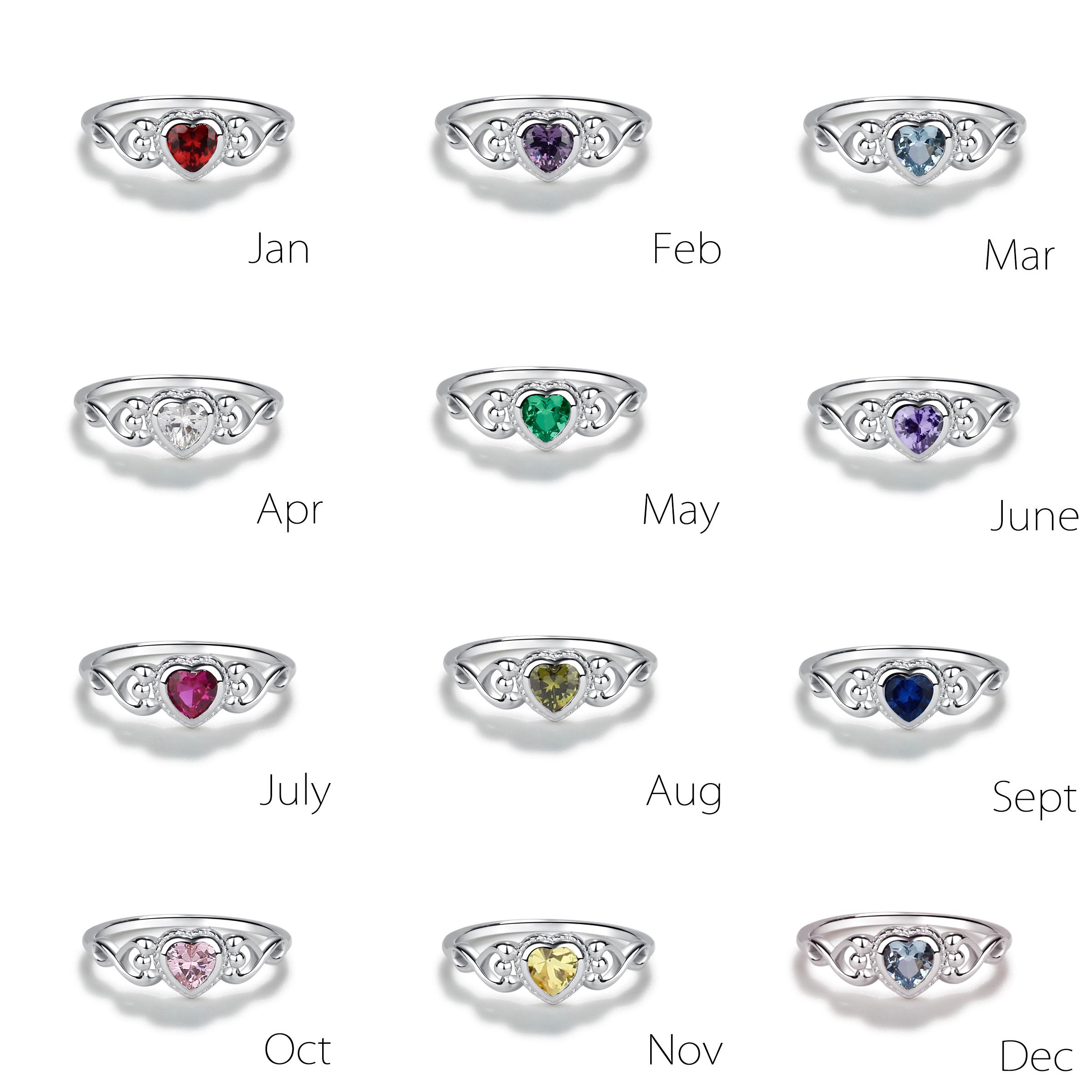 Silver Baby Rings, Little Girls Birthstone Ring, CZ Toddlers Rings ...