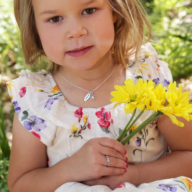 Sterling Silver Baby Ring With Genuine Pink and White | Etsy