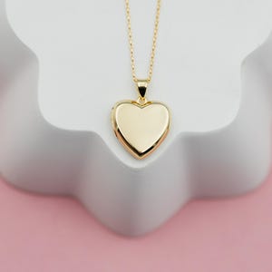Personalized 14K Gold-plated Heart Locket Charm Necklace for Little ...