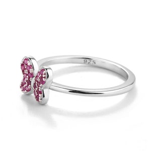 Sterling Silver Butterfly Birthstone Ring for Little Girls With Czs for ...