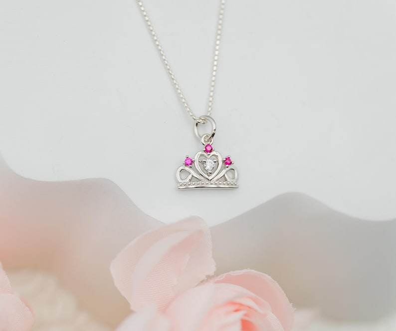 Fairy Princess Tiara Necklace For Girls Sterling Silver Or 14k Gold
