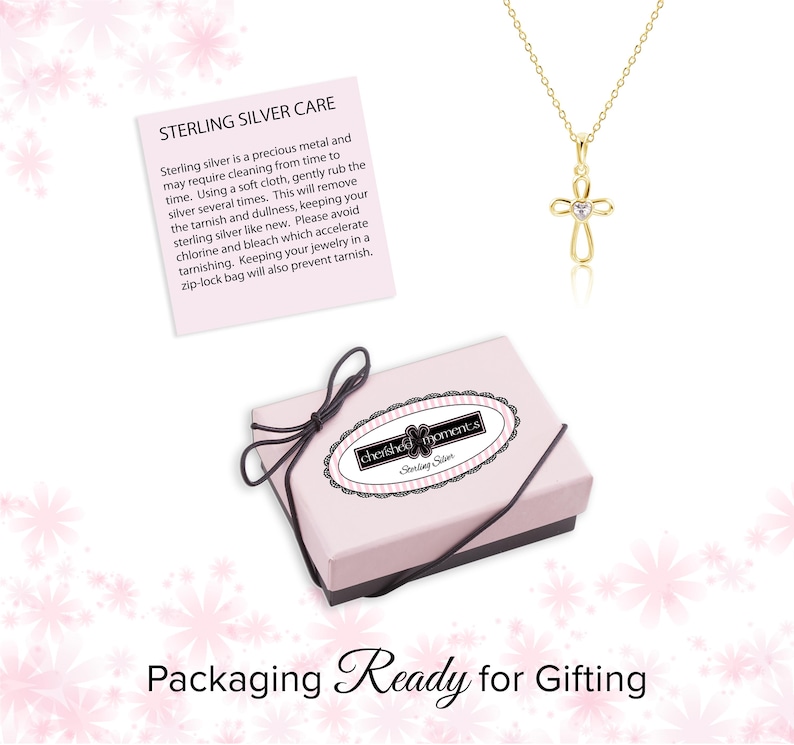 Children's 14K Gold-plated Infinity Cross Necklace With CZ Heart for ...