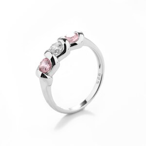 Sterling Silver Baby Ring With Genuine Pink and White Sapphires, Kids ...