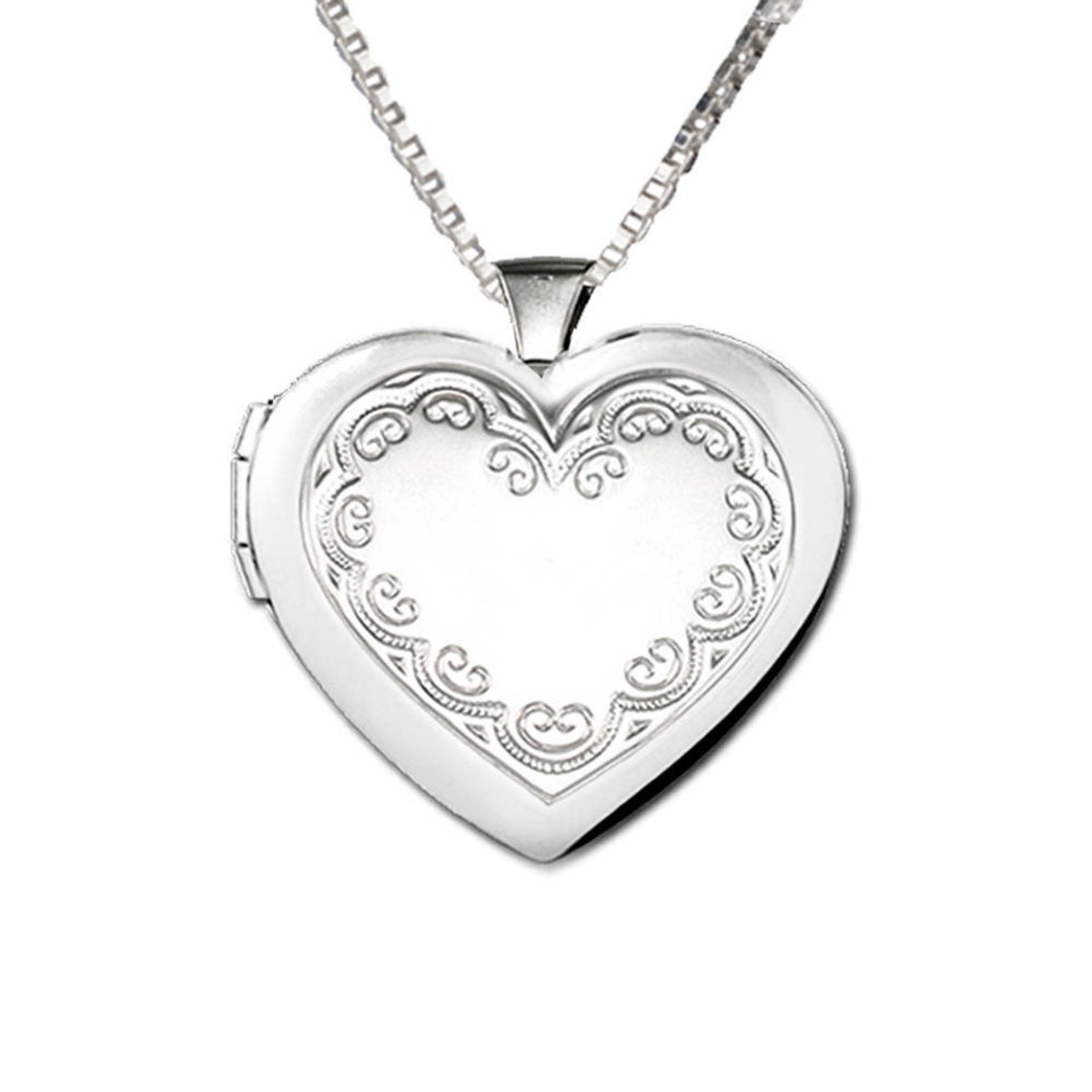 Sterling Silver Embellished Locket Charm Necklace Kids Silver | Etsy