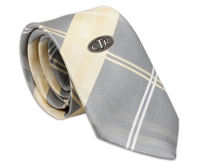 LDS Baptism Yellow and Gray Plaid Tie With CTR Tie Pin Mormon - Etsy