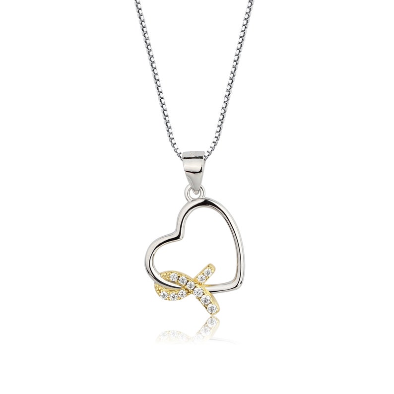 Sterling Silver Heart "never Give up - You Are Loved" Breast Cancer ...
