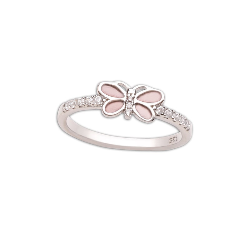 Little Girls Sterling Silver Baby Ring Pink Butterfly With CZ - Etsy