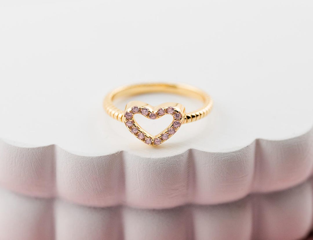 Little Girls 14k Gold-plated Baby Ring, Granddaughter Gift, Kids Pink ...