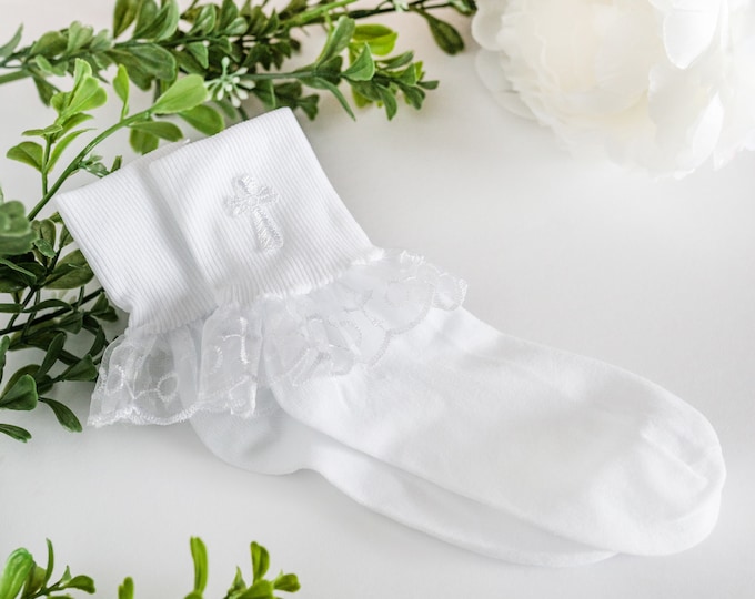 Communion Socks and Pearl Drawstring Dolly Bag Set. - Etsy
