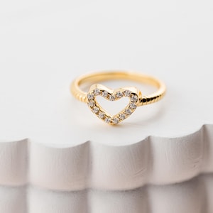 Little Girls 14k Gold-plated Baby Ring, Granddaughter Gift, Kids Heart ...