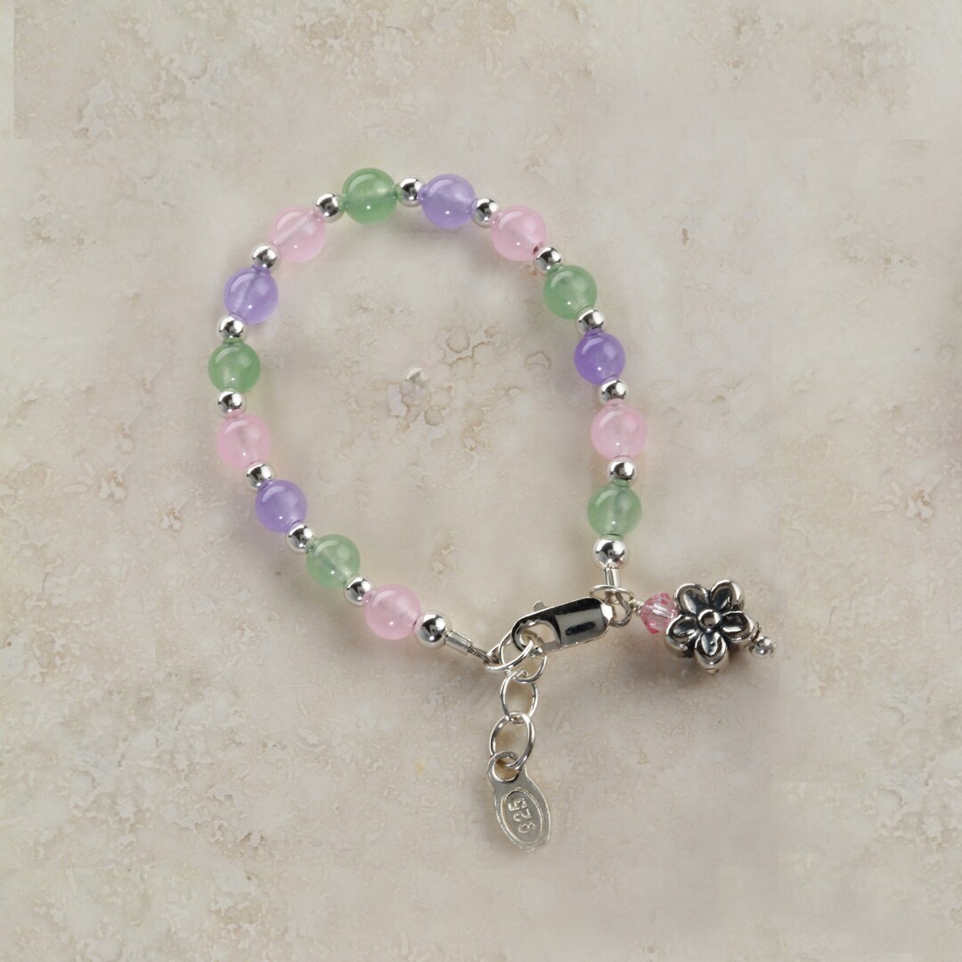 Little Girls Sterling Silver Bracelet, New Baby Girl Gift, Toddler ...