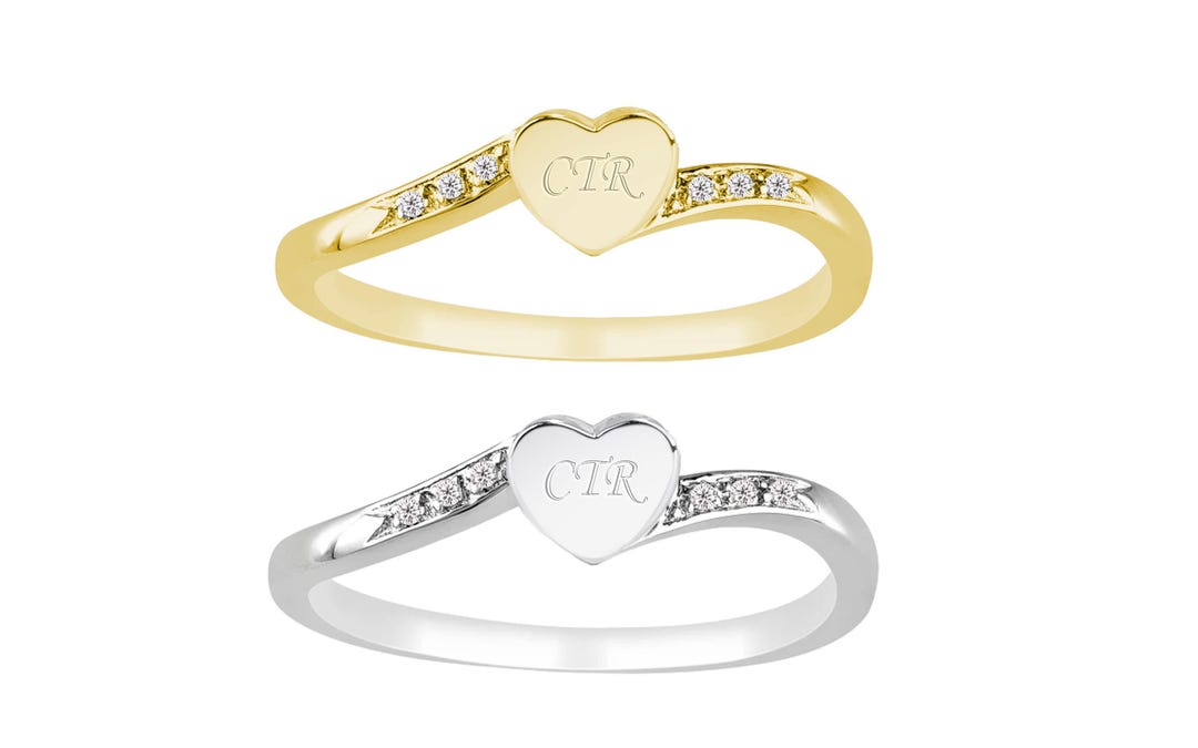 Girls CTR Heart Ring Sterling Silver and Gold Plated – LDS Kids Jewelry ...