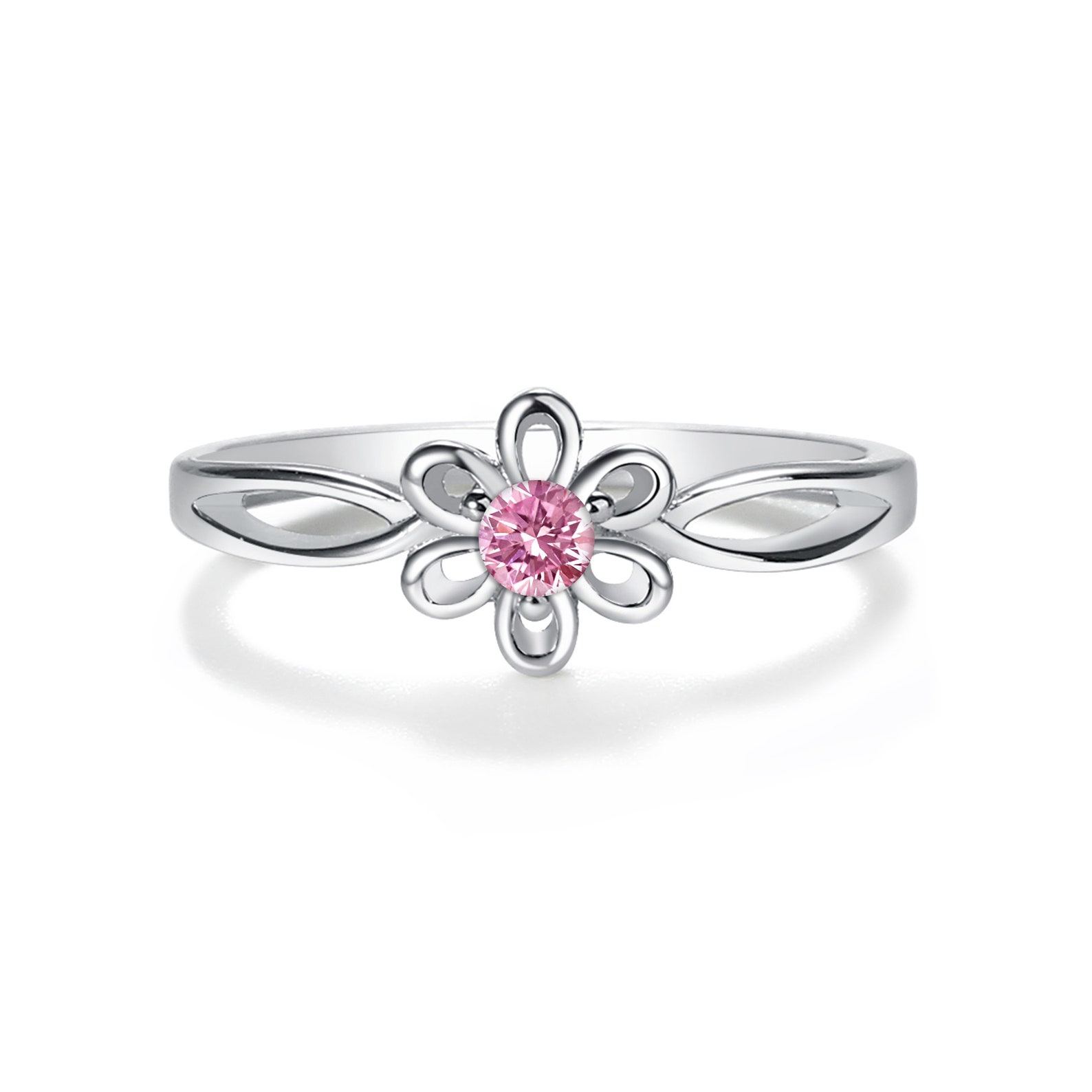 Girls Birthstone Ring Kids Sterling Silver Baby Rings Flower - Etsy