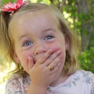 Children's 14K Gold-plated Baby Ring, Toe or Pinky Ring With Clear CZ ...