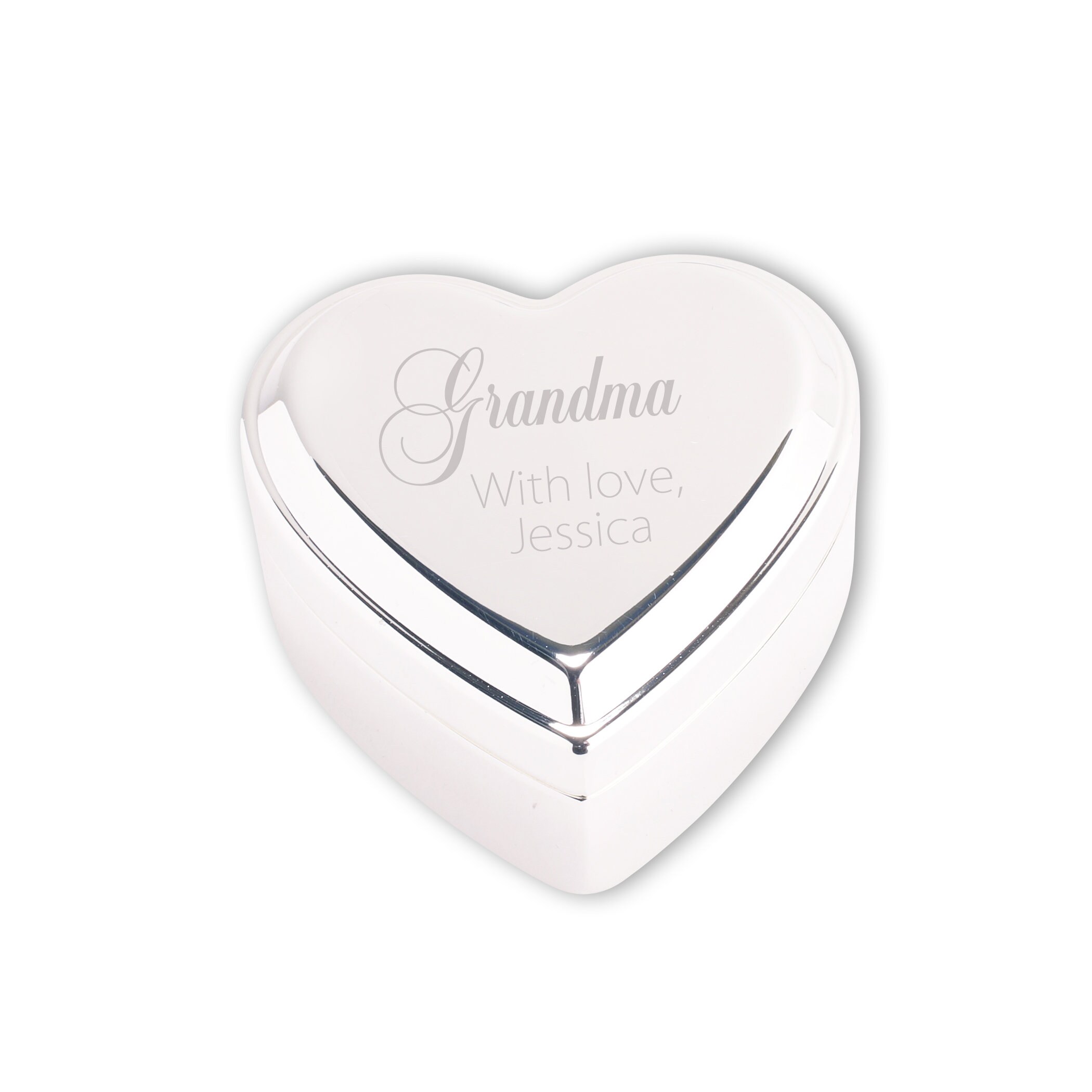 Personalized Silver Heart Jewelry Box, FREE Engraved Custom Gift for ...