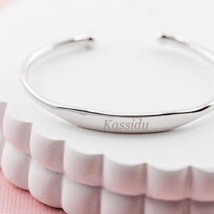 Personalized Sterling Silver Cuff Bracelet, Baby, Kids, Little Girls ...