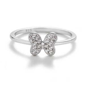 Sterling Silver Butterfly Birthstone Ring for Little Girls With Czs for ...