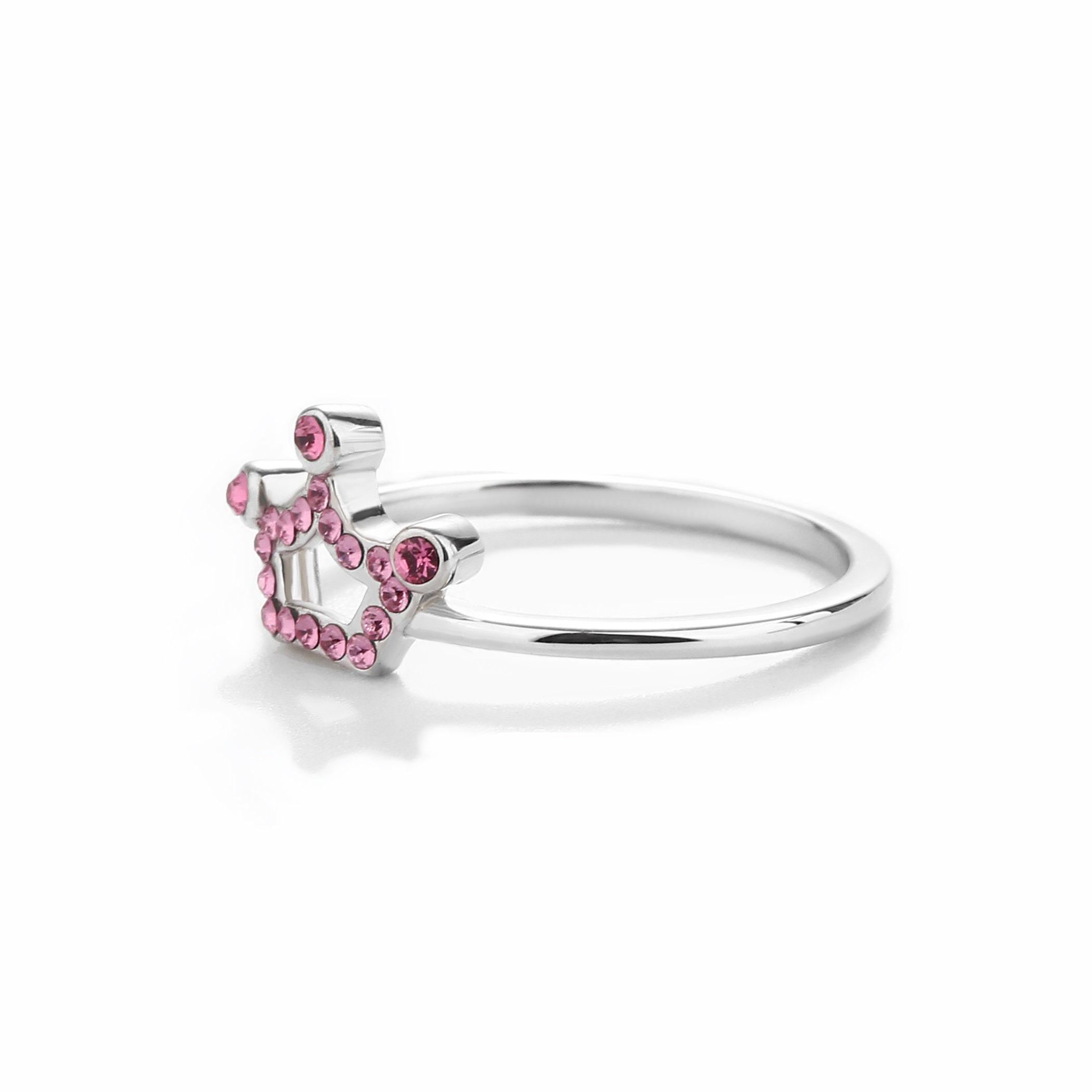 Little Girls Sterling Silver Pink Princess Tiara Ring, Little Princess ...