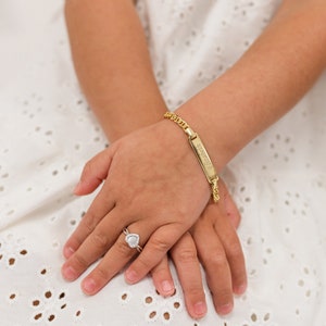 Personalized 14K Gold Plated I.D. Name Bracelet for Babies, Kids ...