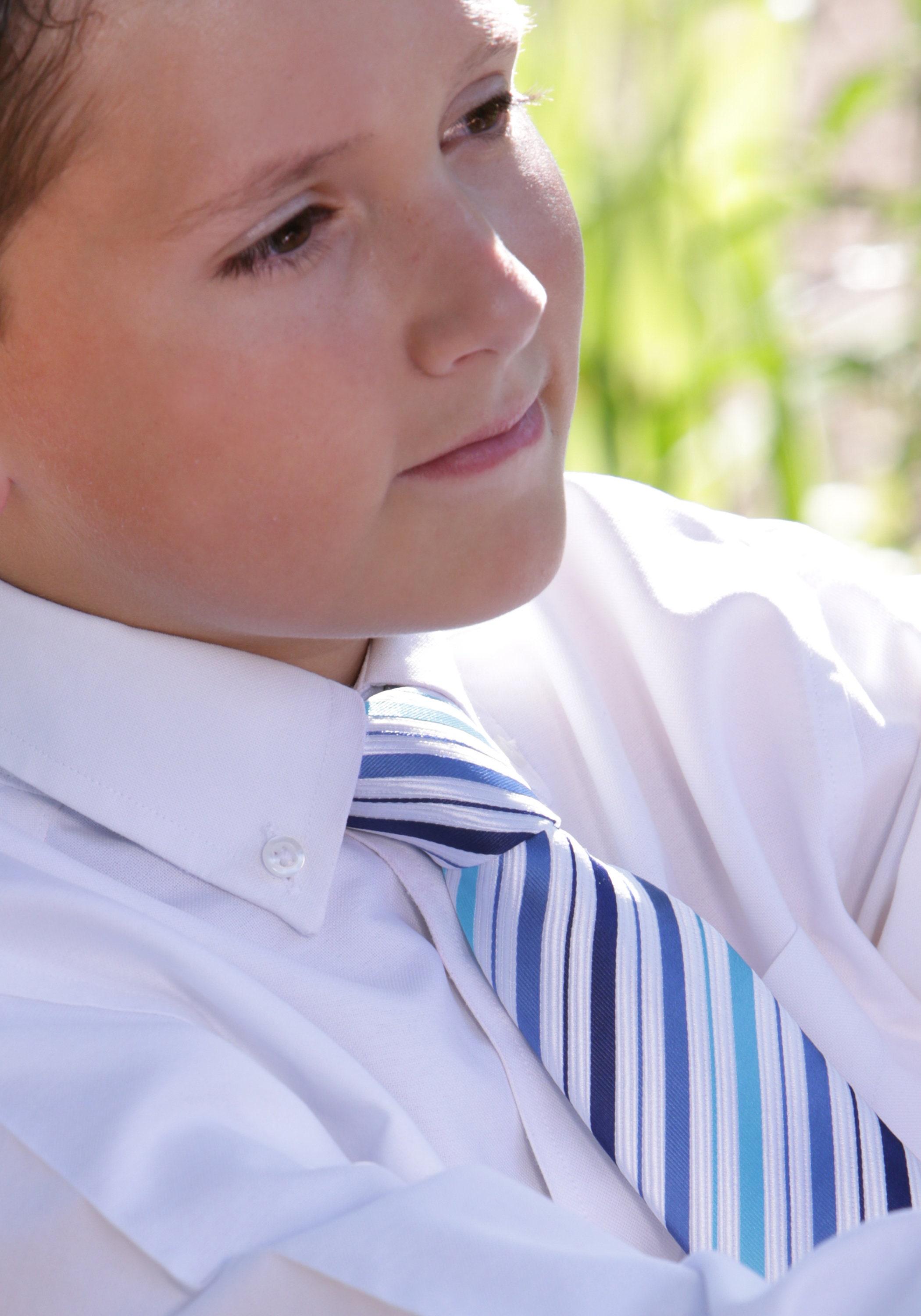 LDS Baptism Blue and Silver Stripe Tie With CTR Tie Pin in Gift Box ...