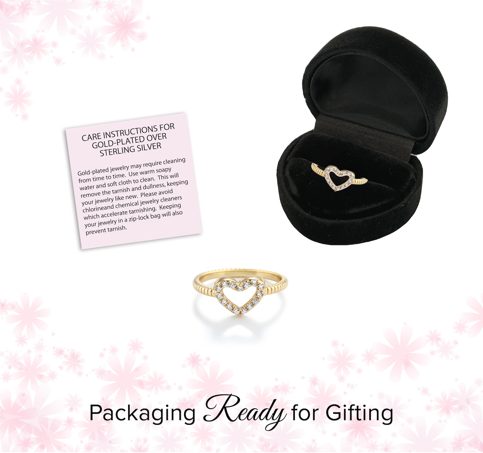 Little Girls 14k Gold-plated Baby Ring, Granddaughter Gift, Kids Heart ...