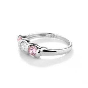 Sterling Silver Baby Ring With Genuine Pink and White Sapphires, Kids ...