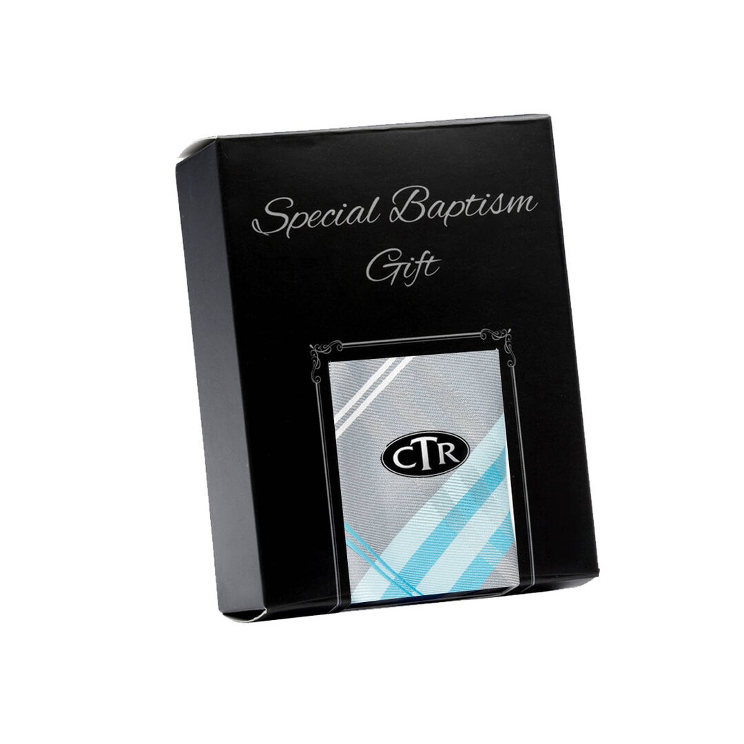 LDS Baptism Aqua Plaid Tie With CTR Tie Pin for Boys Baptism Gift ...