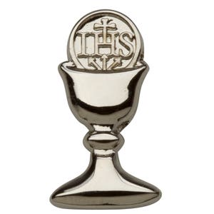 First Communion Navy Paisley Tie With Silver or Gold Chalice Tie Pin ...