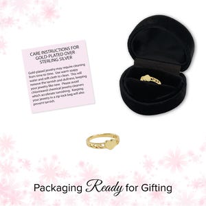 Personalized 14K Gold Plated Heart Baby Ring, Pinky Ring, Little Girls ...