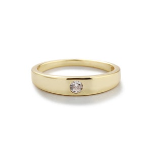 Children's 14K Gold-plated Baby Ring, Toe or Pinky Ring With Clear CZ ...