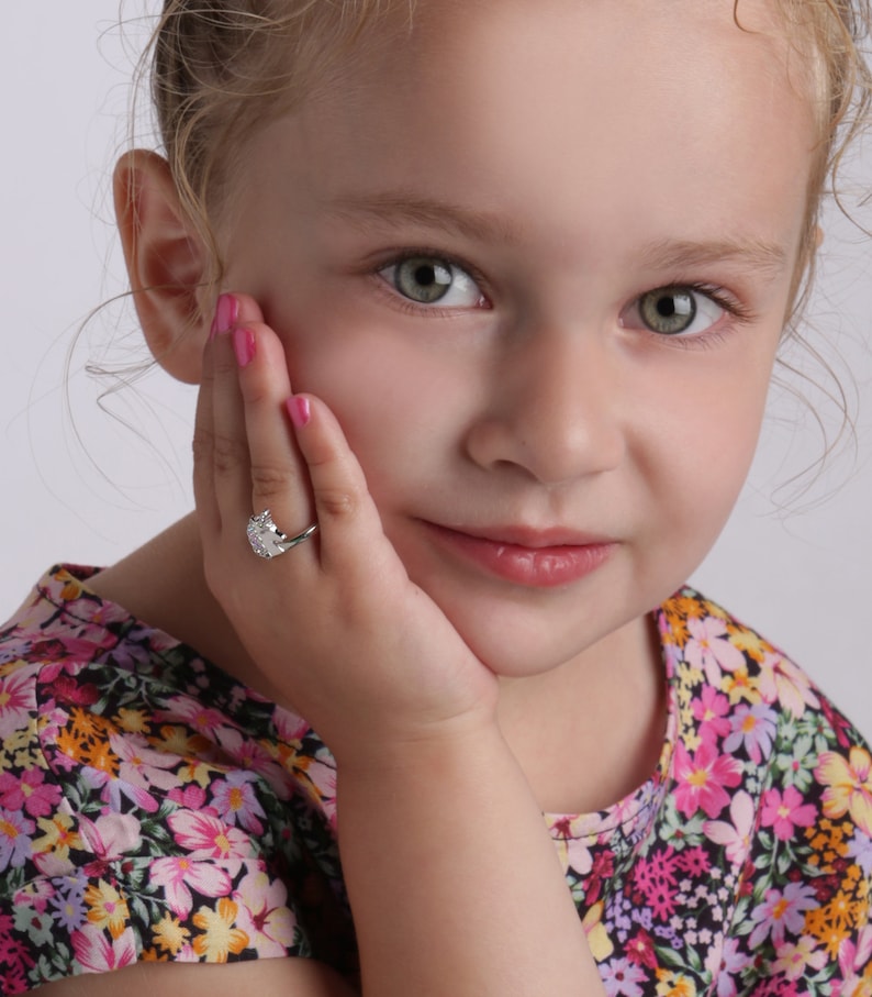 Little Girls Sterling Silver Baby Ring Rainbow Unicorn Kids - Etsy