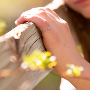 Girls Birthstone Ring, Kids Sterling Silver Baby Rings, Flower Ring for ...