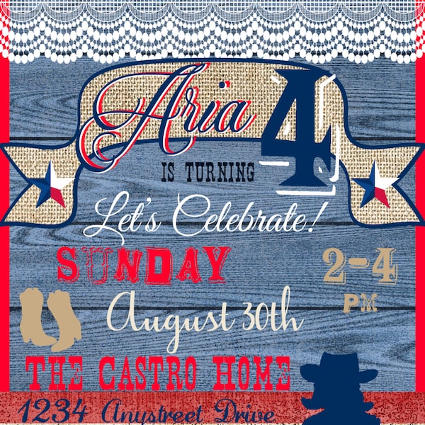 Texas Invitation - Etsy
