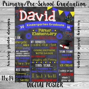 Primary/pre-school Graduation Board (digital Poster)- ANY COLORS - Etsy