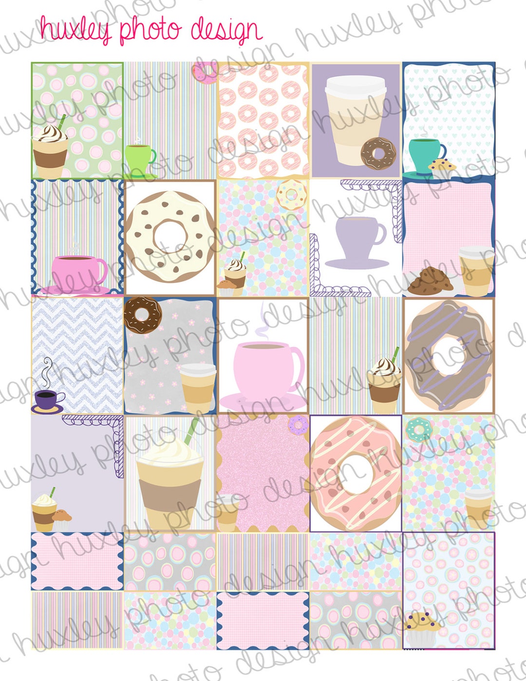 Coffee & Donuts 2-in-1 Boxes/stickers for EC Planners (PRINTABLE) - Etsy