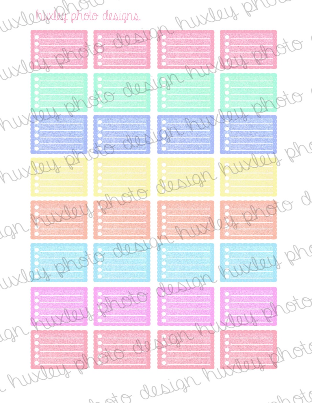 Glitter Halfbox Checklist Stickers for EC Planners (PRINTABLE) - Etsy
