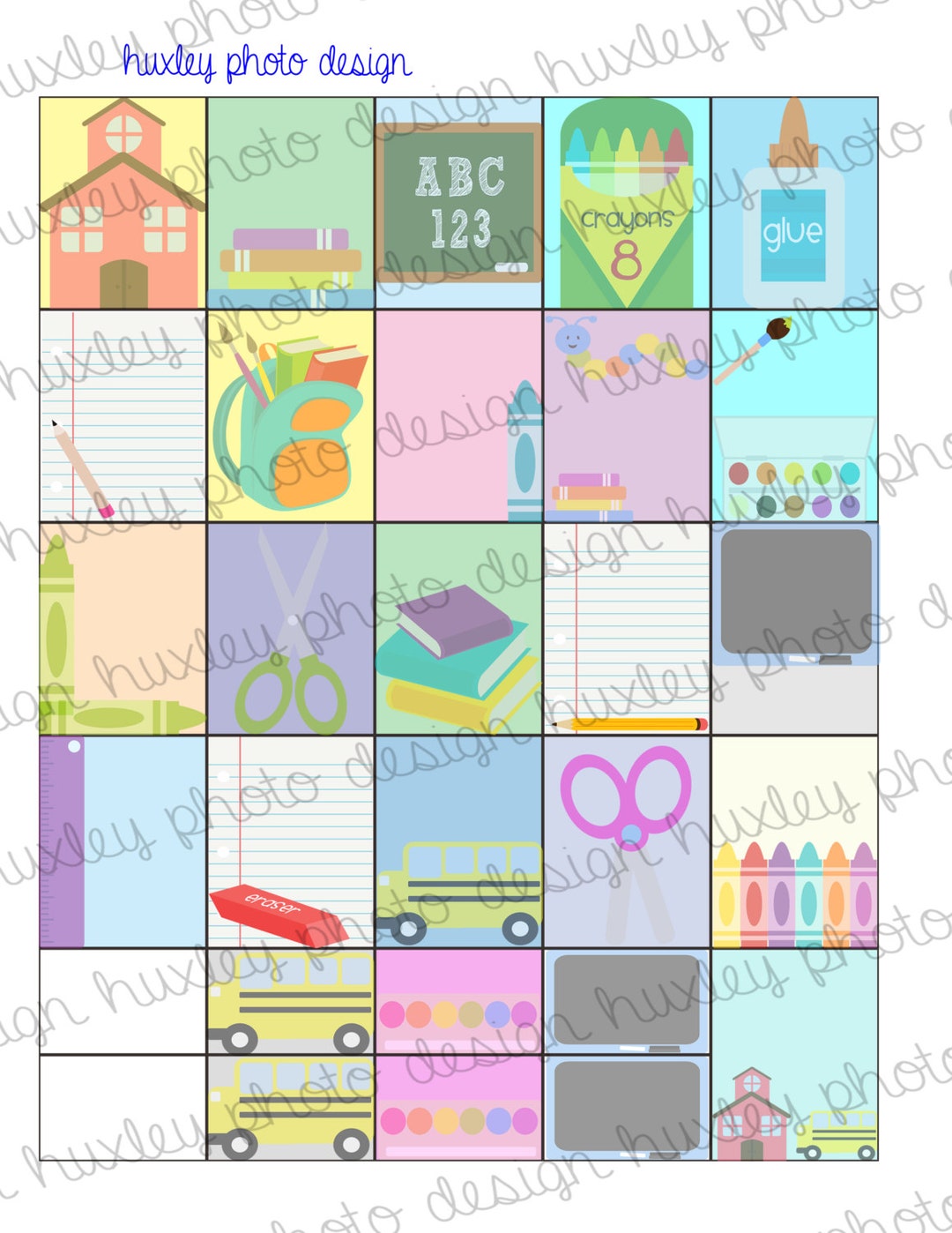 Back to School 2-in-1 Boxes/stickers for EC Planners (PRINTABLE) - Etsy