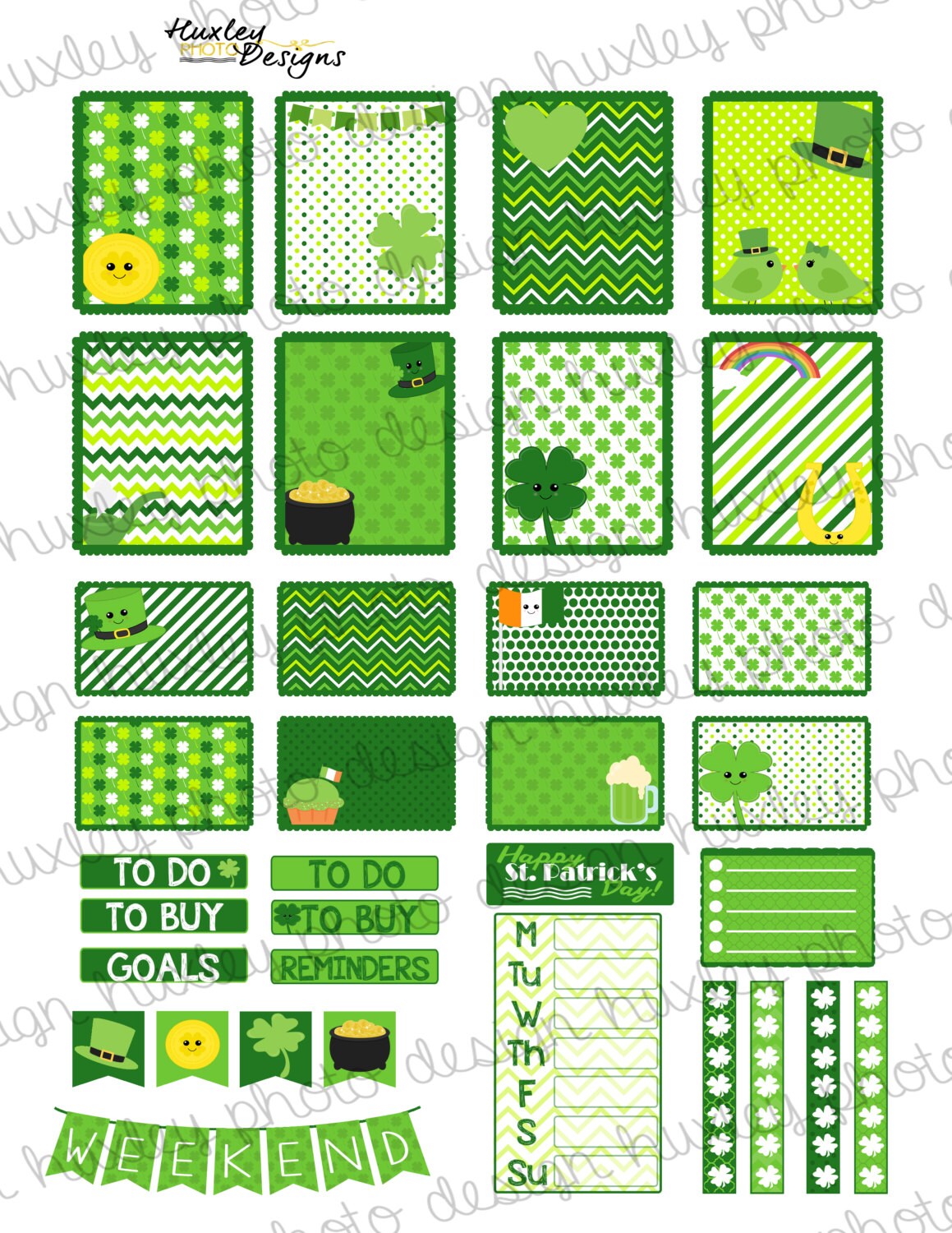 St. Patrick's Day Assorted Full Spread Stickers for EC - Etsy