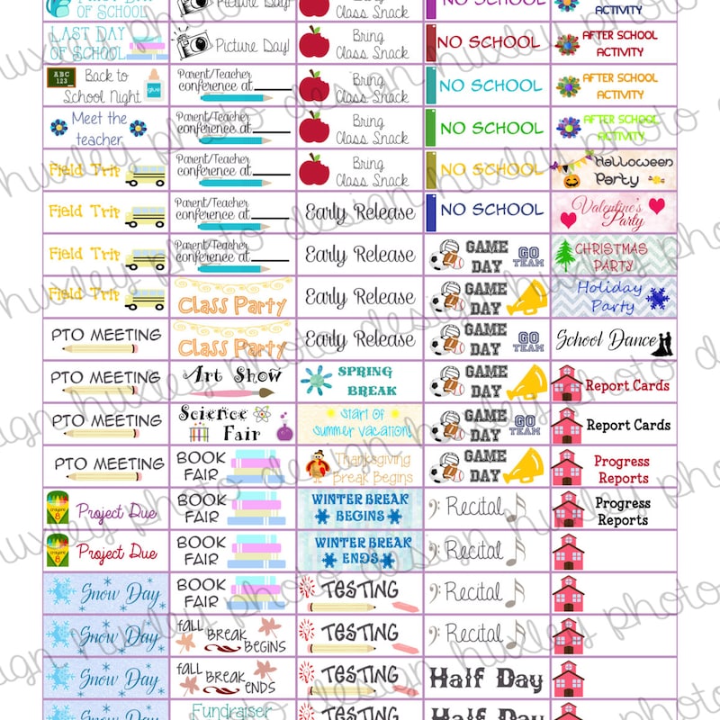 Kids Planner Stickers - Etsy