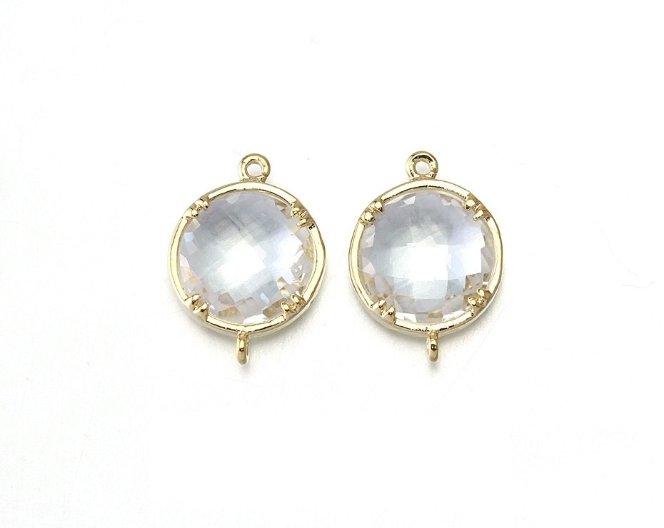 Crystal Glass Connector . Wedding Bridal Jewelry Supplies . | Etsy