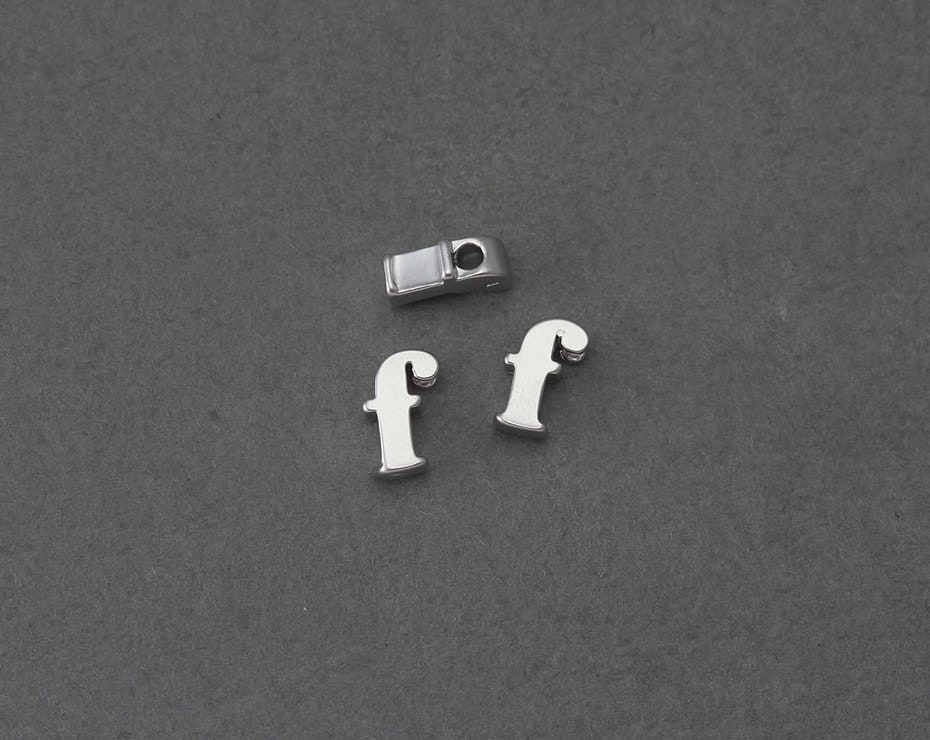 Lowercase Alphabet F Brass Bead . Letters & Numbers . Jewelry Findings ...