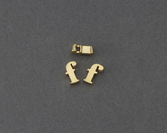 Lowercase Alphabet F Brass Bead . Letters & Numbers . Jewelry | Etsy