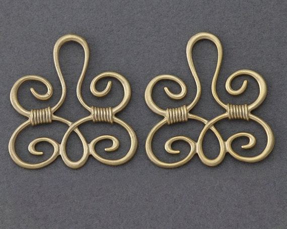 Crown Motif Brass Connector . Jewelry Craft Supply . 16K Matte | Etsy