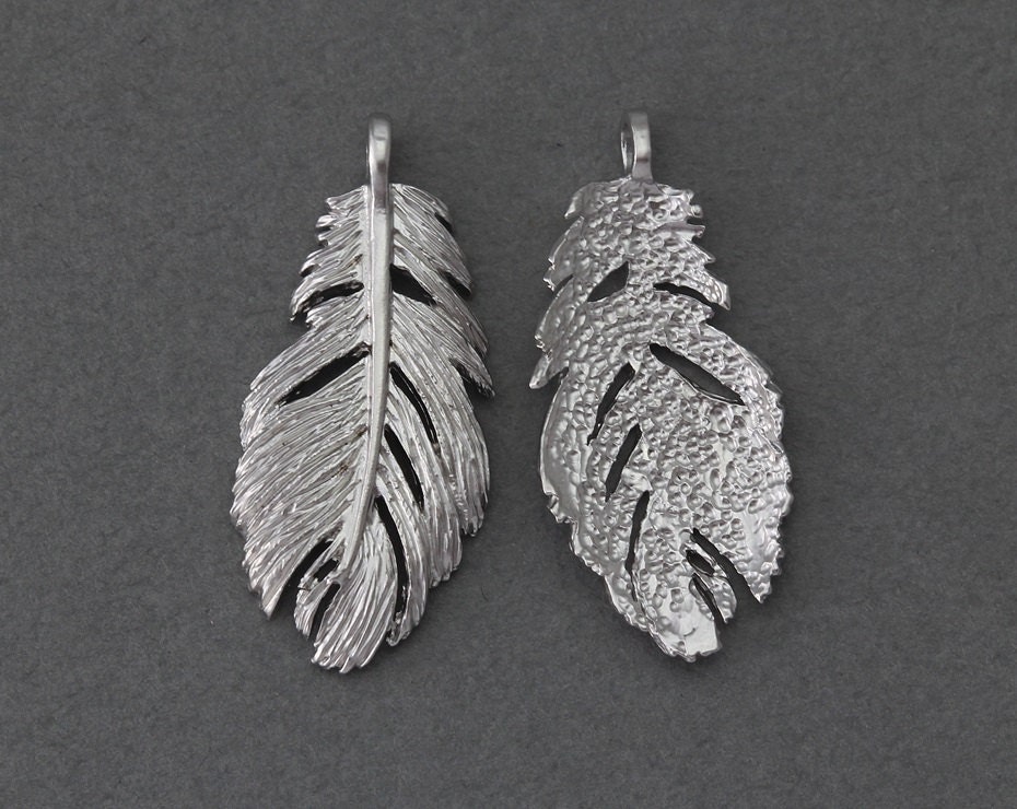 Leaf Pewter Pendant . Jewelry Craft Supply . Matte Original - Etsy