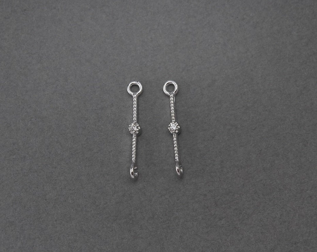 Cubic Link Connector . Jewelry Craft Supply . Polished Original Rhodium ...