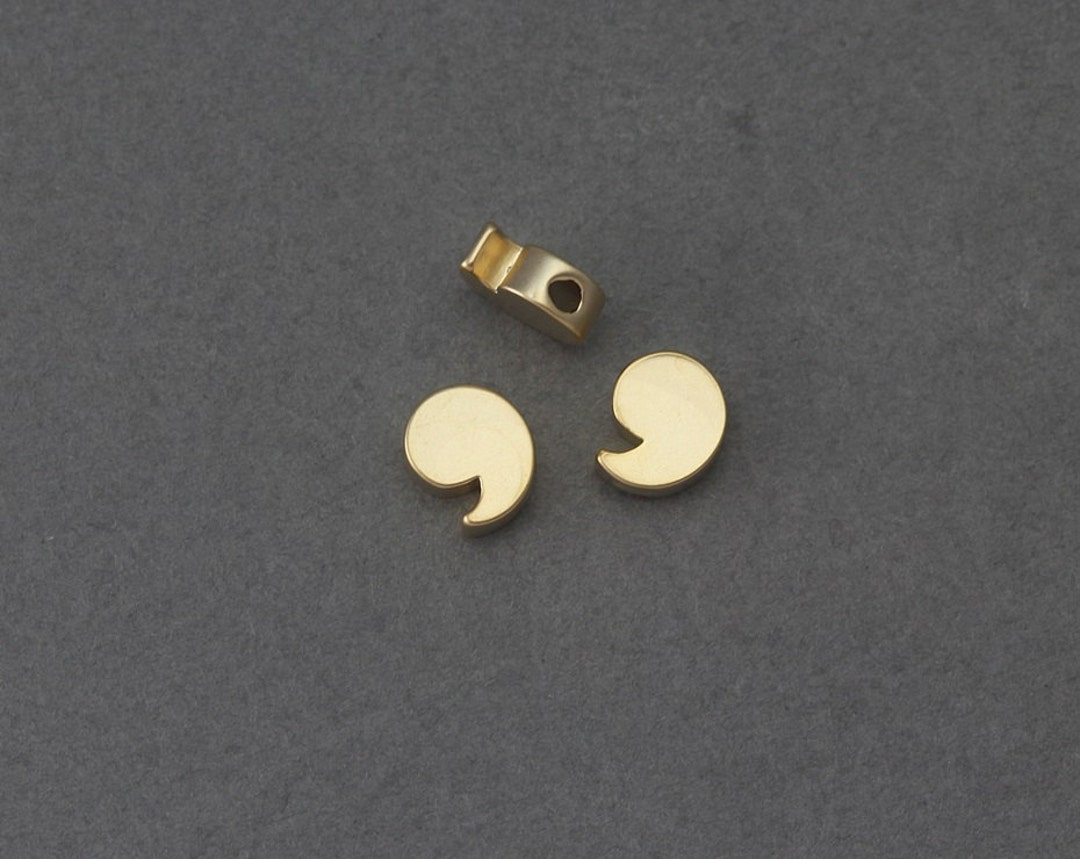 Comma, Apostrophe Symbol Brass Bead . Letters Numbers . Jewelry ...